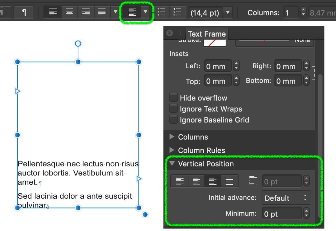 Publisher 2 – Vertical alignment in a text frame - Desktop Questions ...