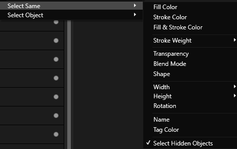 Select Same and Select Object from the Select menu should be accessible from the Move Tool menu ...