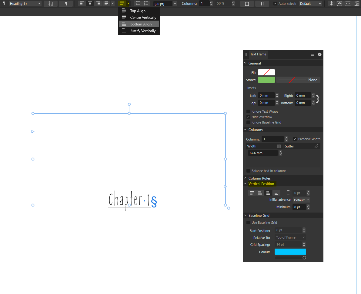 Publisher 2 – Vertical alignment in a text frame - Desktop Questions ...