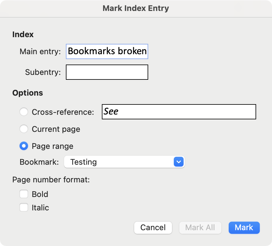 "Insert Index" inserts only one topic - V2 Bugs found on macOS - Affinity | Forum