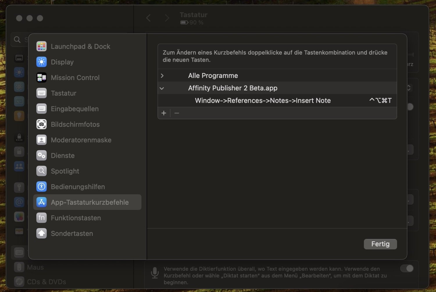 Shortcuts in OSX für Affinity - Desktop Questions (macOS and Windows) - Affinity | Forum