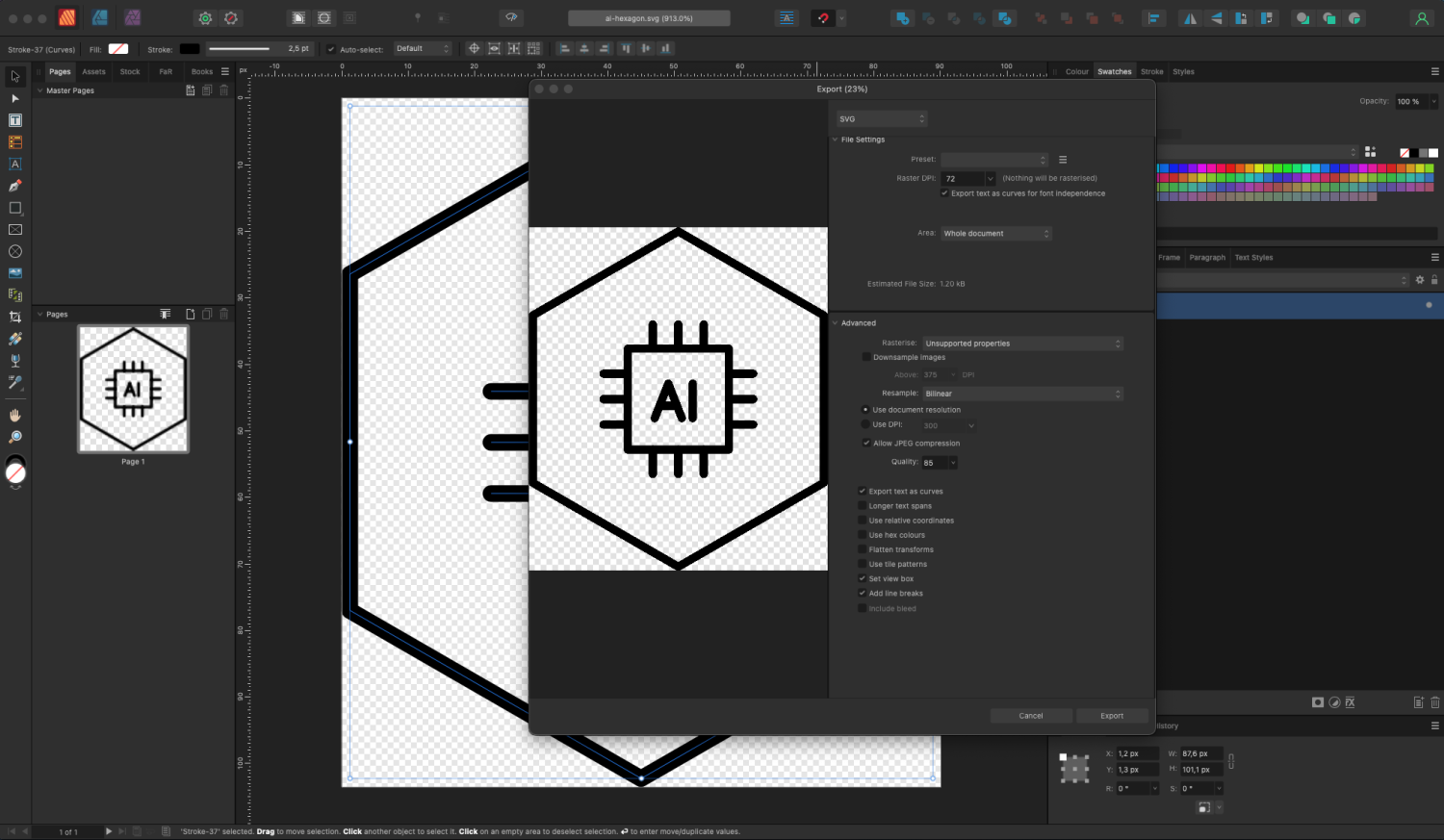 Feature Request Option To Export File As Svg For Web Feedback For The Affinity V2 Suite Of