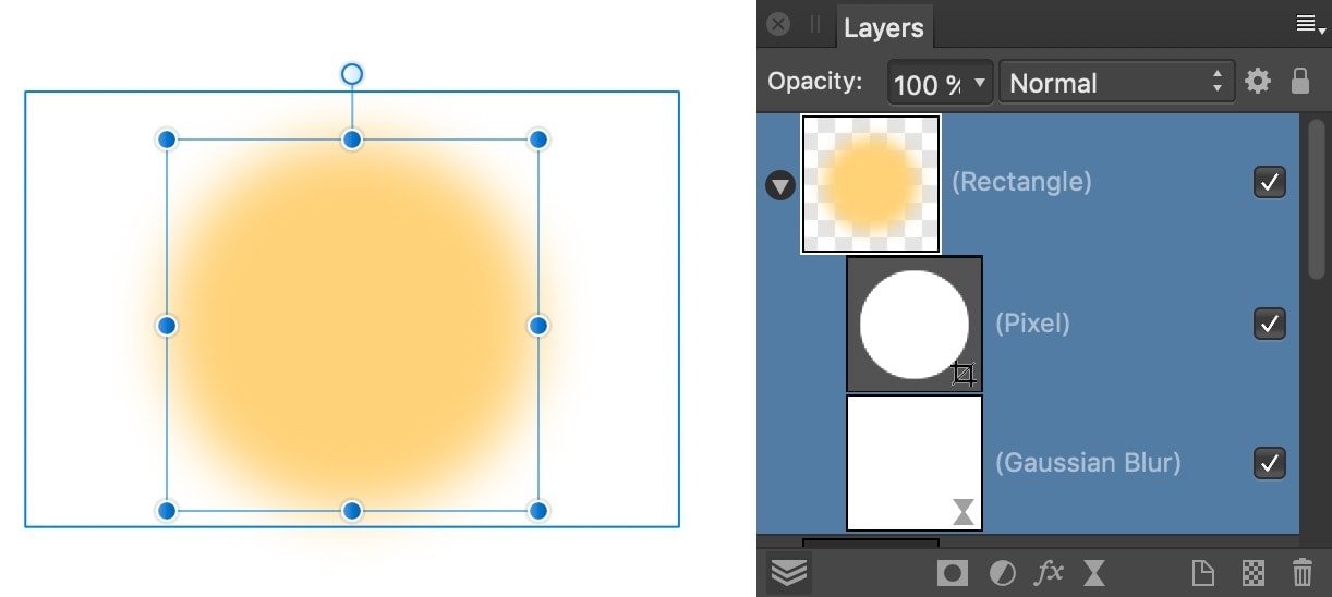 Photo 2.3.1 / Mac: Live effect gaussian blur and Layer effect gaussian ...