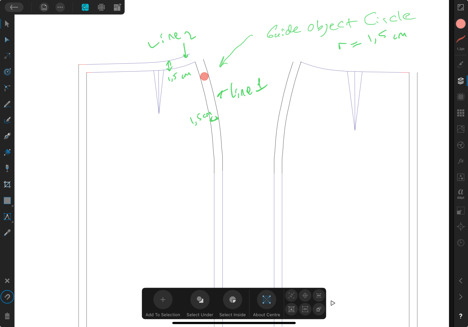 Affinity Designer v1 Ipad - A Perfect Circle As Guide Object On A Curvy ...