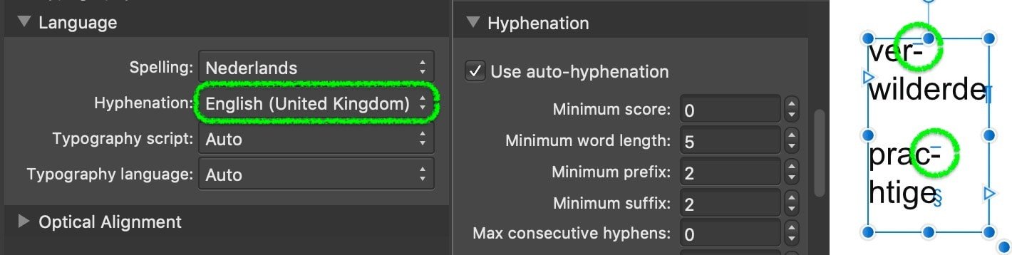 the hyphenation function - Desktop Questions (macOS and Windows ...