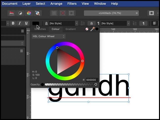 Text. Colour change - Affinity on Desktop Questions (macOS and Windows) - Affinity | Forum
