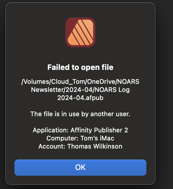 Publisher 2.4.0 ~lock~ file not deleted when document closed when file is on a NAS on MacOS 14.4 ...