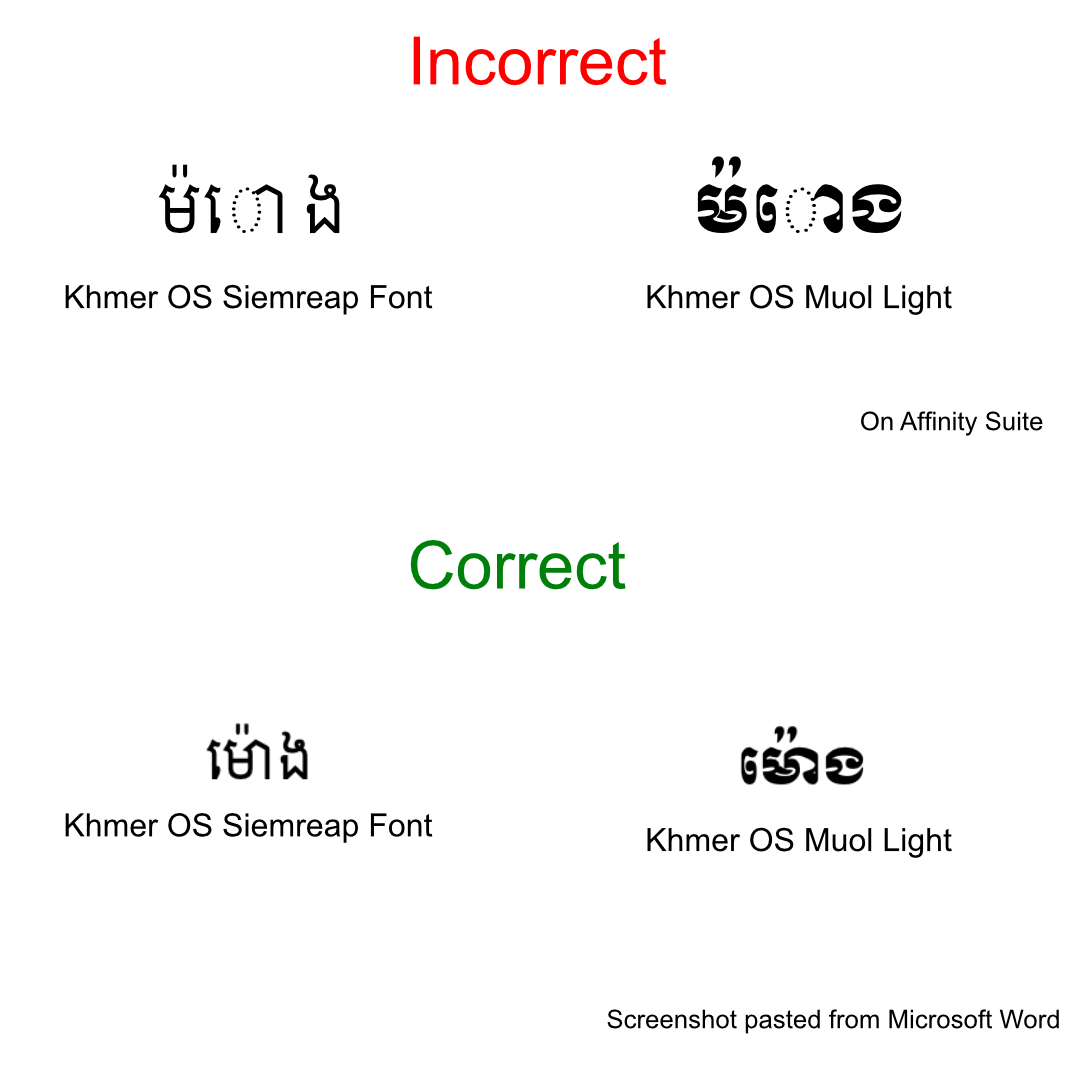 Affinity Suite Products Still Does Not Offer Support For Khmer Fonts Currently Feedback For
