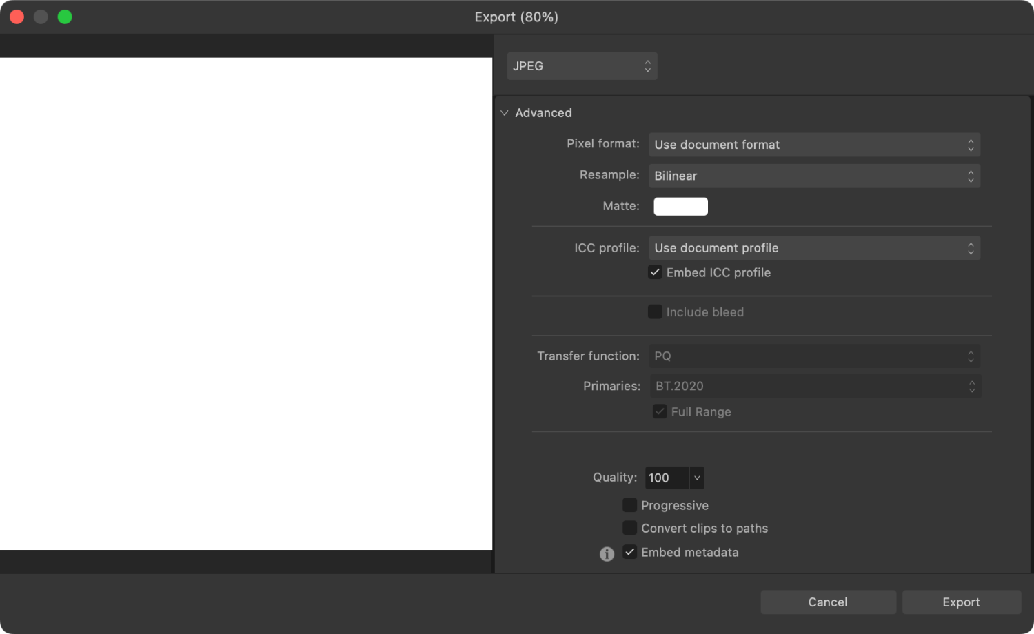 The PNG Transfer Function and Primaries Options Appear in the Export Window for All Raster File ...