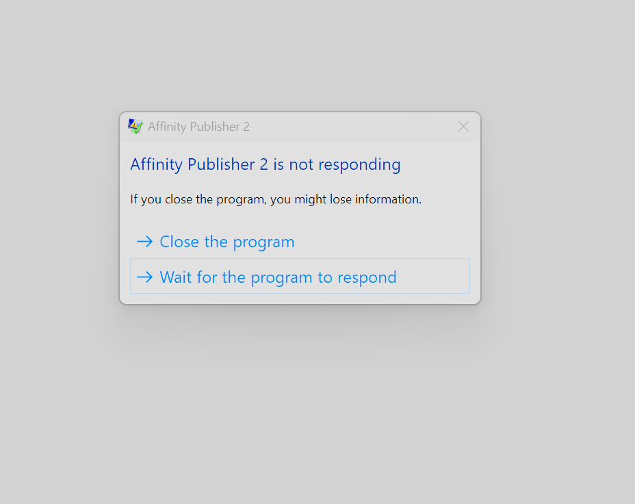 Affinity Publisher 2.4.1 crashing on load/create document - V2 Bugs ... Affinity Publisher 2.4.1 crashing on load/create document - V2 Bugs ...