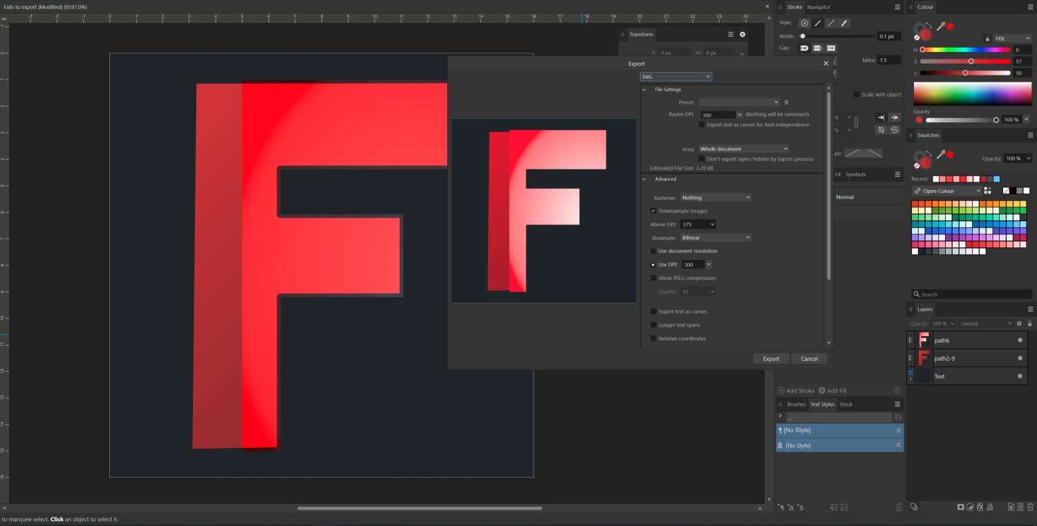 File Fails To Export To Svg Properly V2 Bugs Found On Windows Affinity Forum