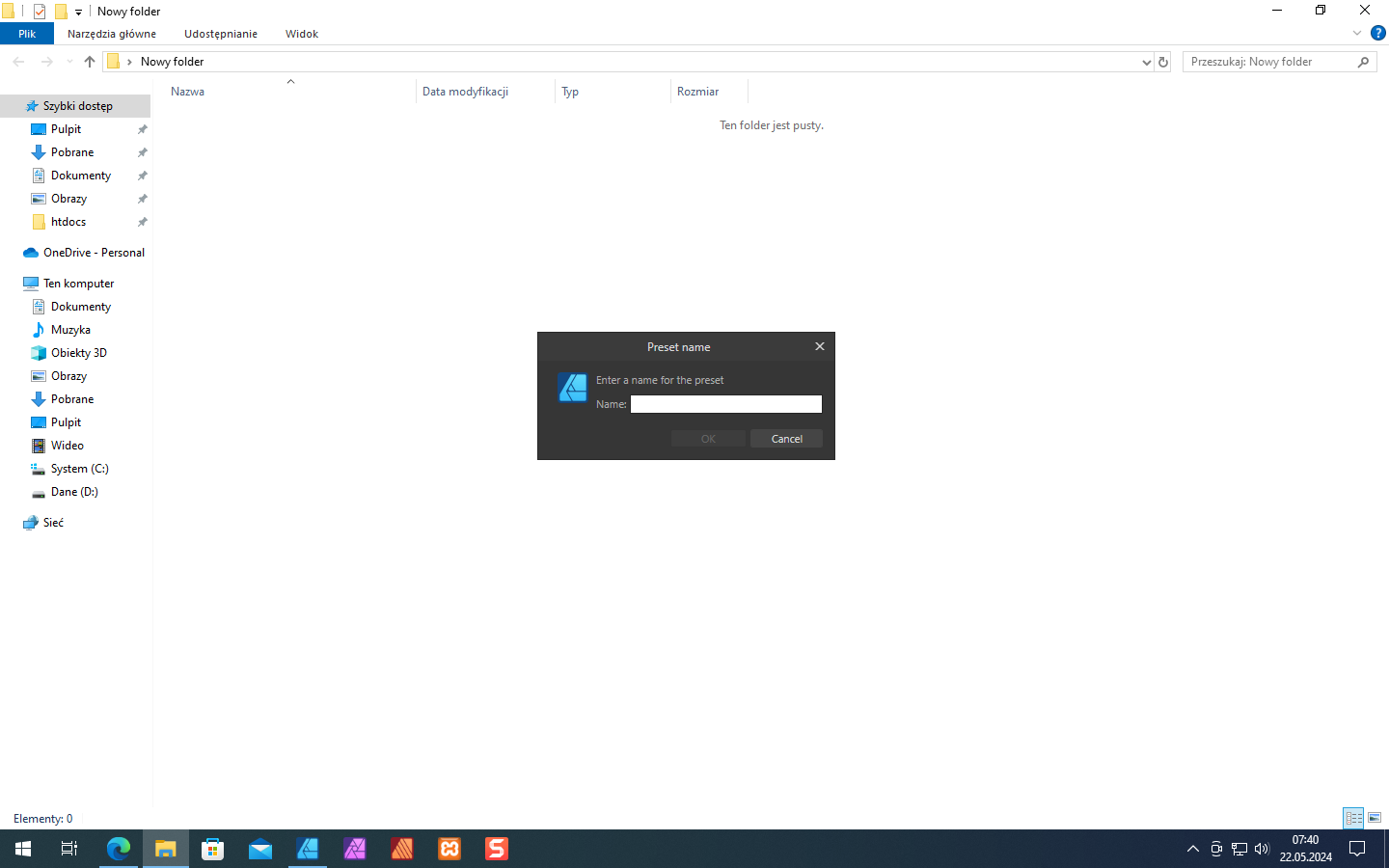 "Rename layer" panel window displayed on top of screen, above the stack ...