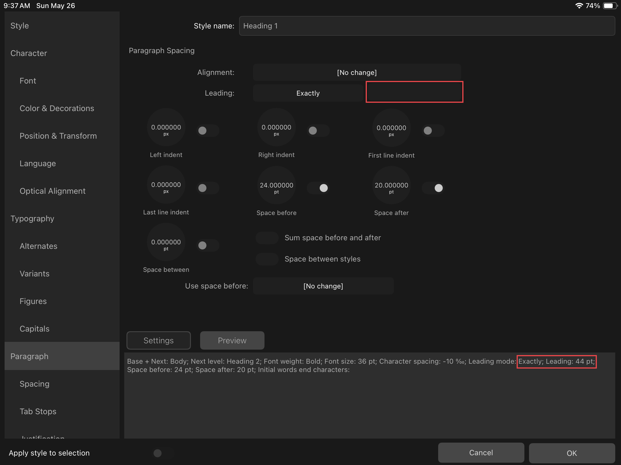 Text Style Values Display Incorrectly Or Missing V2 Bugs Found On Ipad Affinity Forum