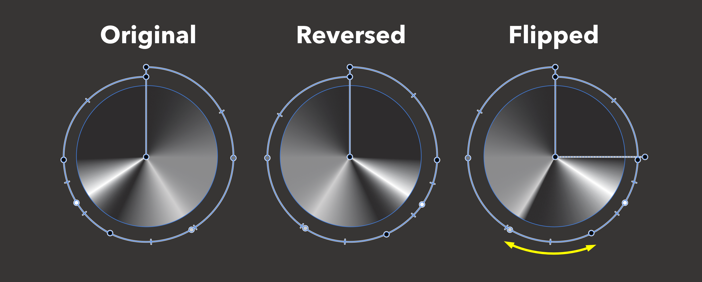 Mirrored conical gradient is different - V2 Bugs found on Windows - Affinity | Forum