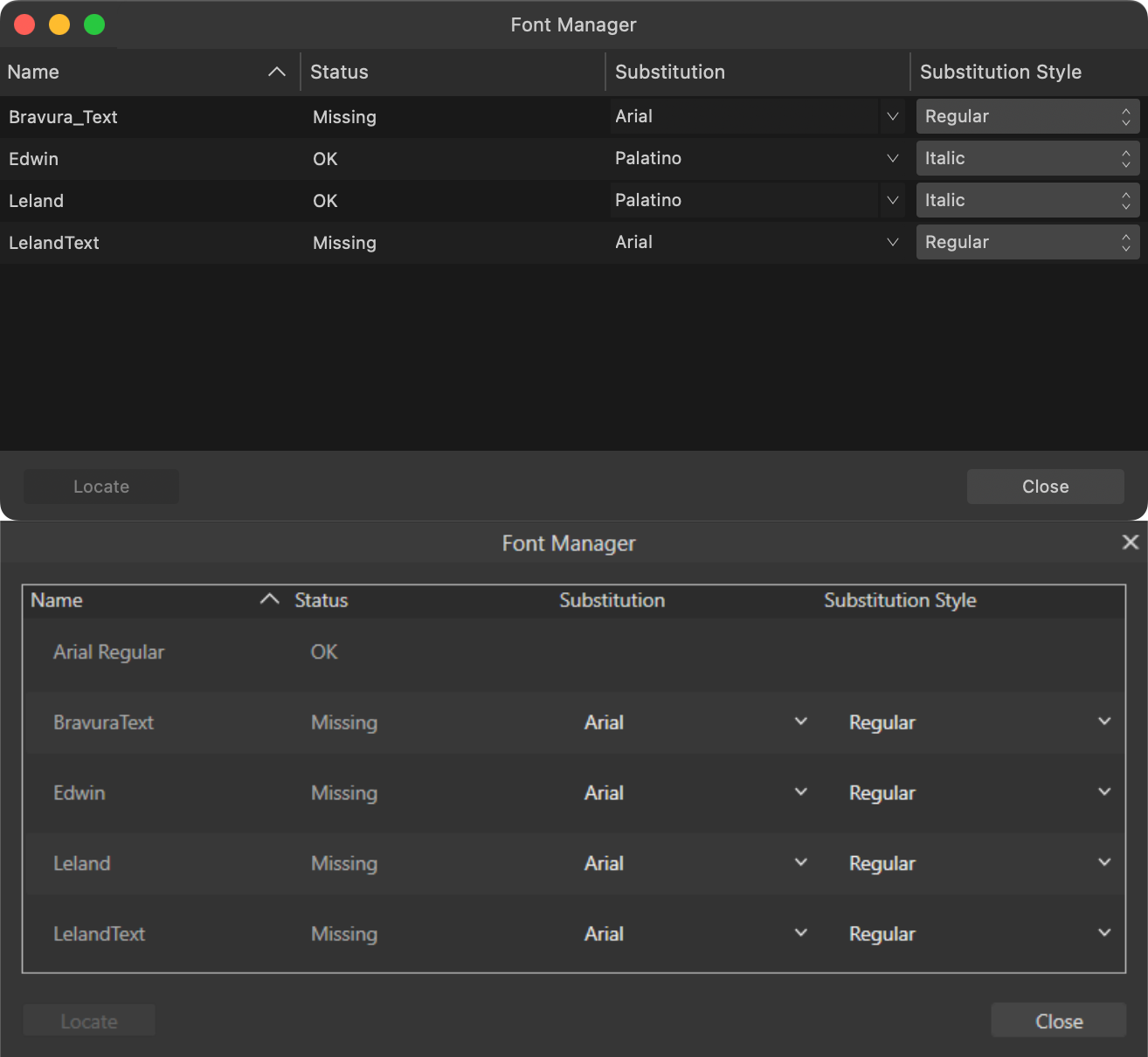 Font Manager Status Incorrect on Mac - V2 Bugs found on macOS - Affinity | Forum