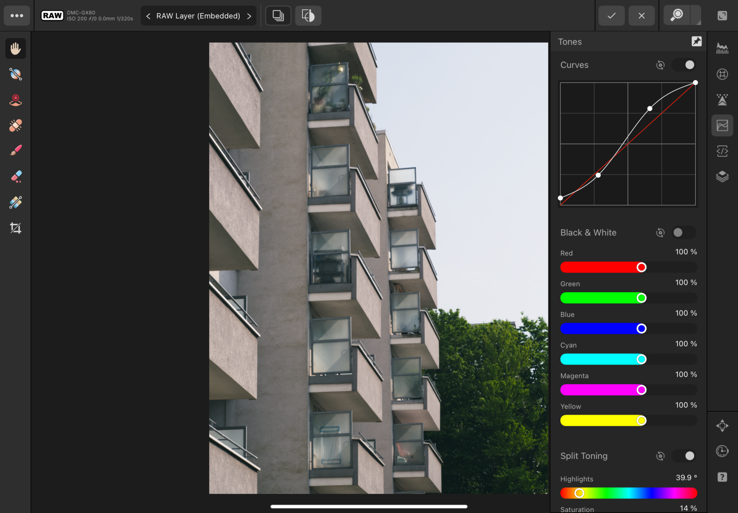 Can not change channels in curves adjustment on the tones panel in develop persona - iPad ...