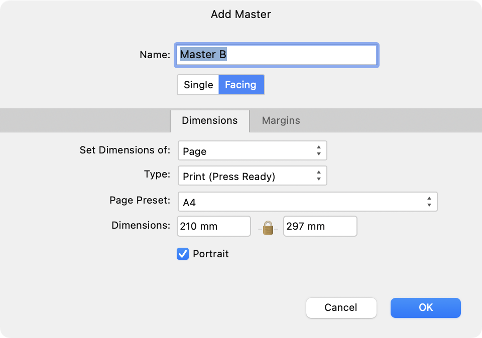 Add Master Page Dialog Window Discrepancies - V2 Bugs found on macOS - Affinity | Forum