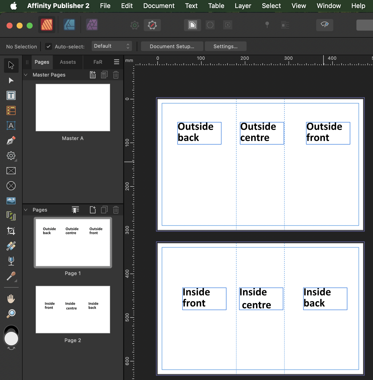 AfPub: Creating Layout with several pages *next to each other* - Desktop Questions (macOS and ...
