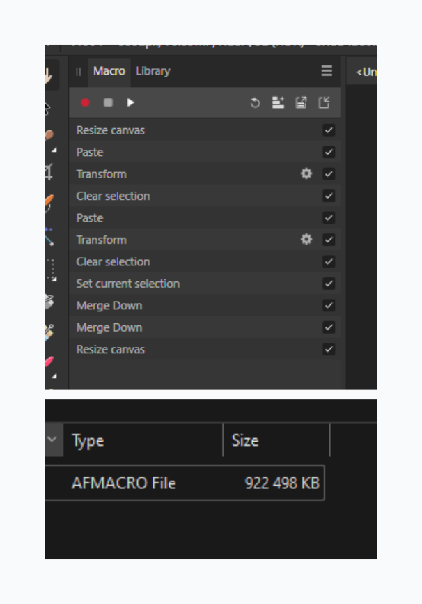 Exporting Macro - Very large afmarco file size? - Desktop Questions (macOS and Windows ...