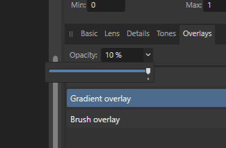 [Affinity Photo 2][Develop Persona] Overlays opacity slider is 0-10 instead of 0-100 - V2 Bugs ...