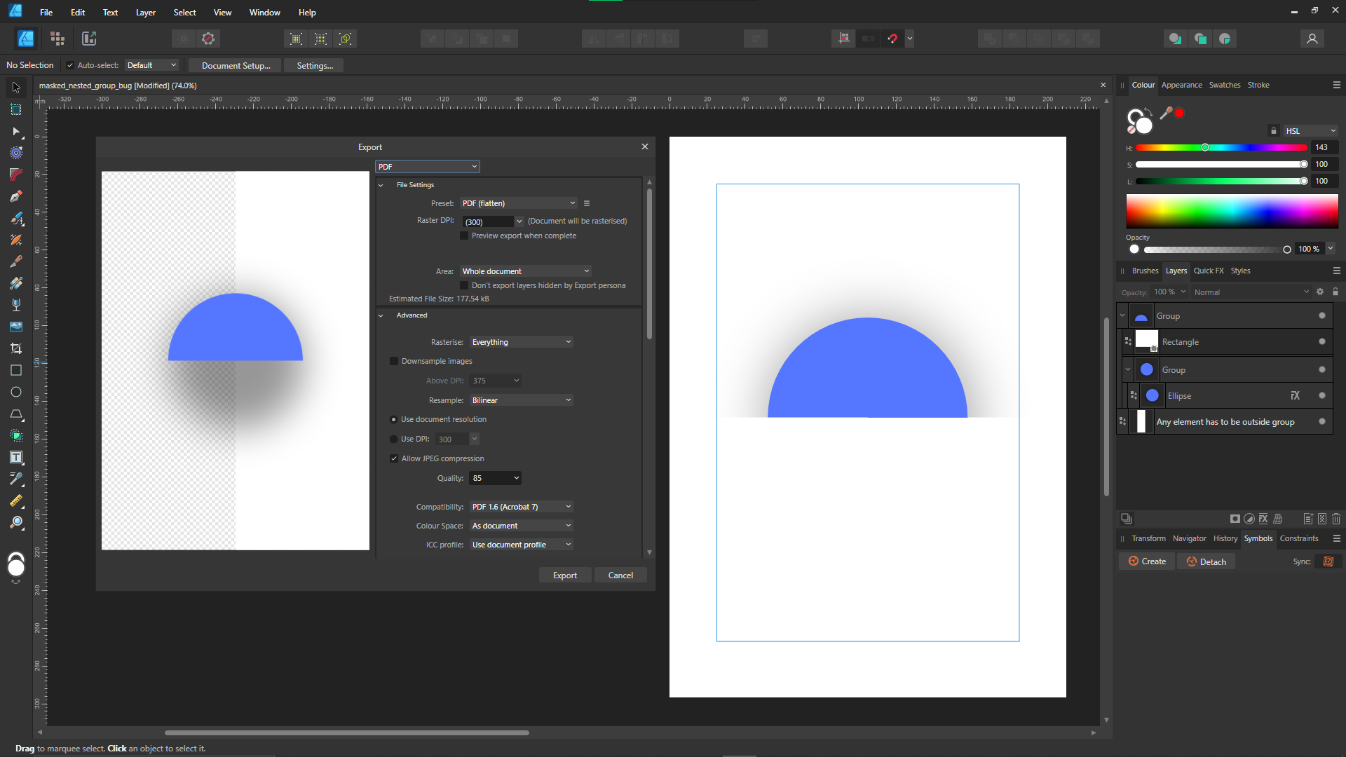 Effects not masked when masked while in a nested group - V2 Bugs found on Windows - Affinity | Forum