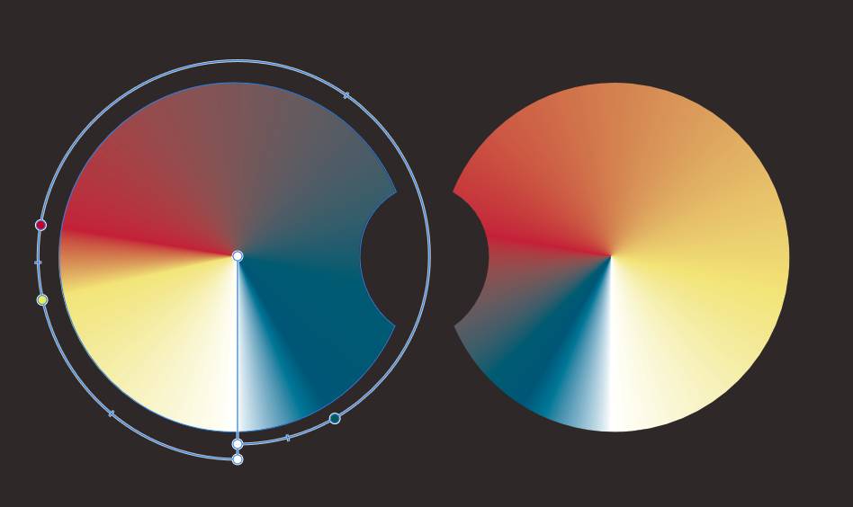 Mirrored conical gradient is different - V2 Bugs found on Windows - Affinity | Forum