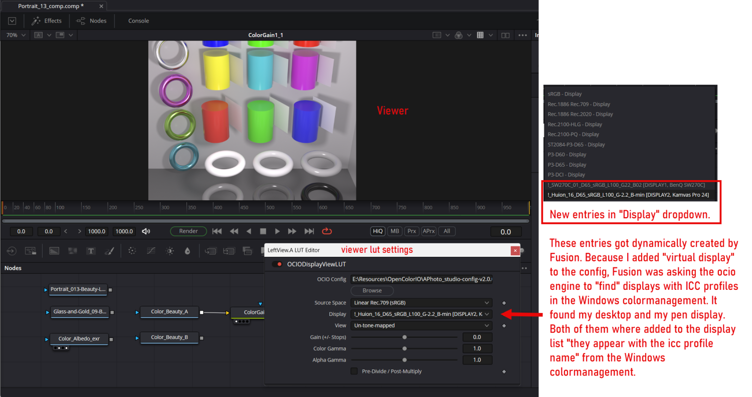 Please add ocio virtual displays to APhoto's ocio implementation and gui. - Feedback for the ...