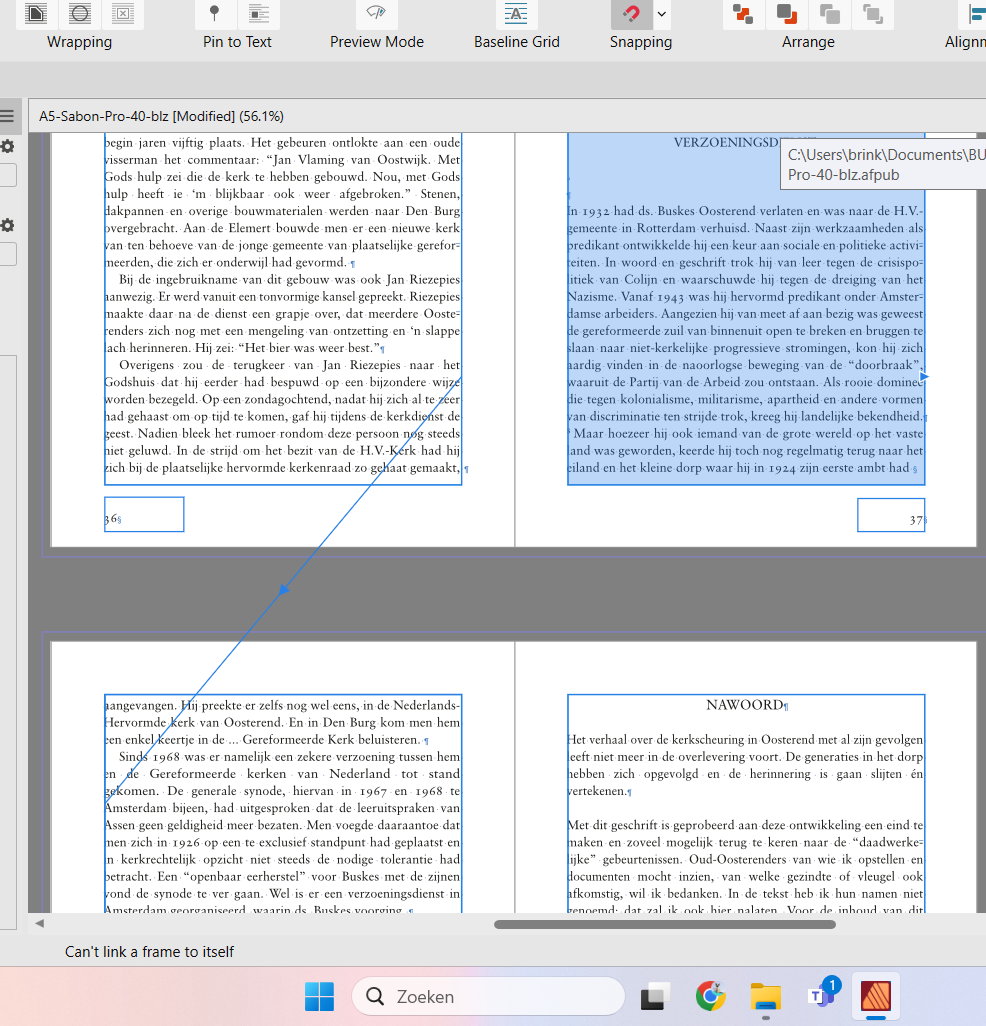 Tekstframe-verbinding corrigeren - Desktop Questions (macOS and Windows) - Affinity | Forum
