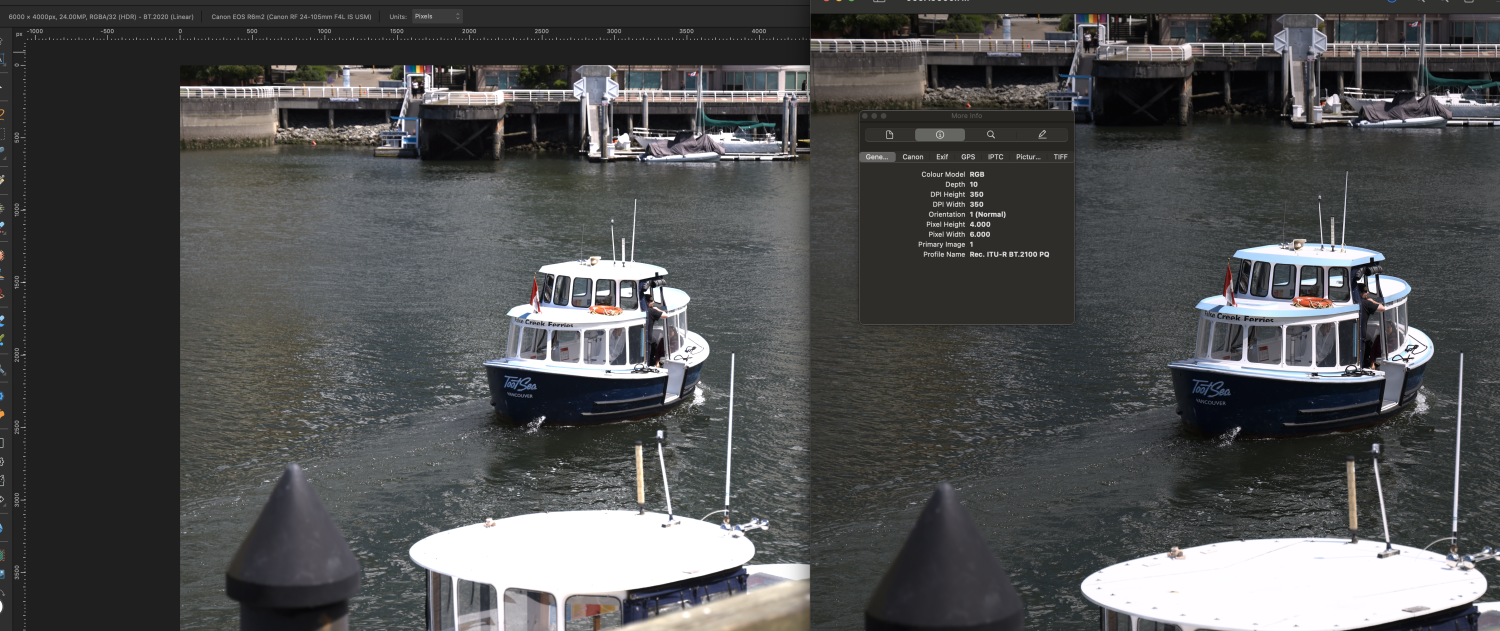 Canon EOS R6 M2 HIF images (HDR PQ 10 bit) wrong rendering in Photo - V2 Bugs found on macOS ...