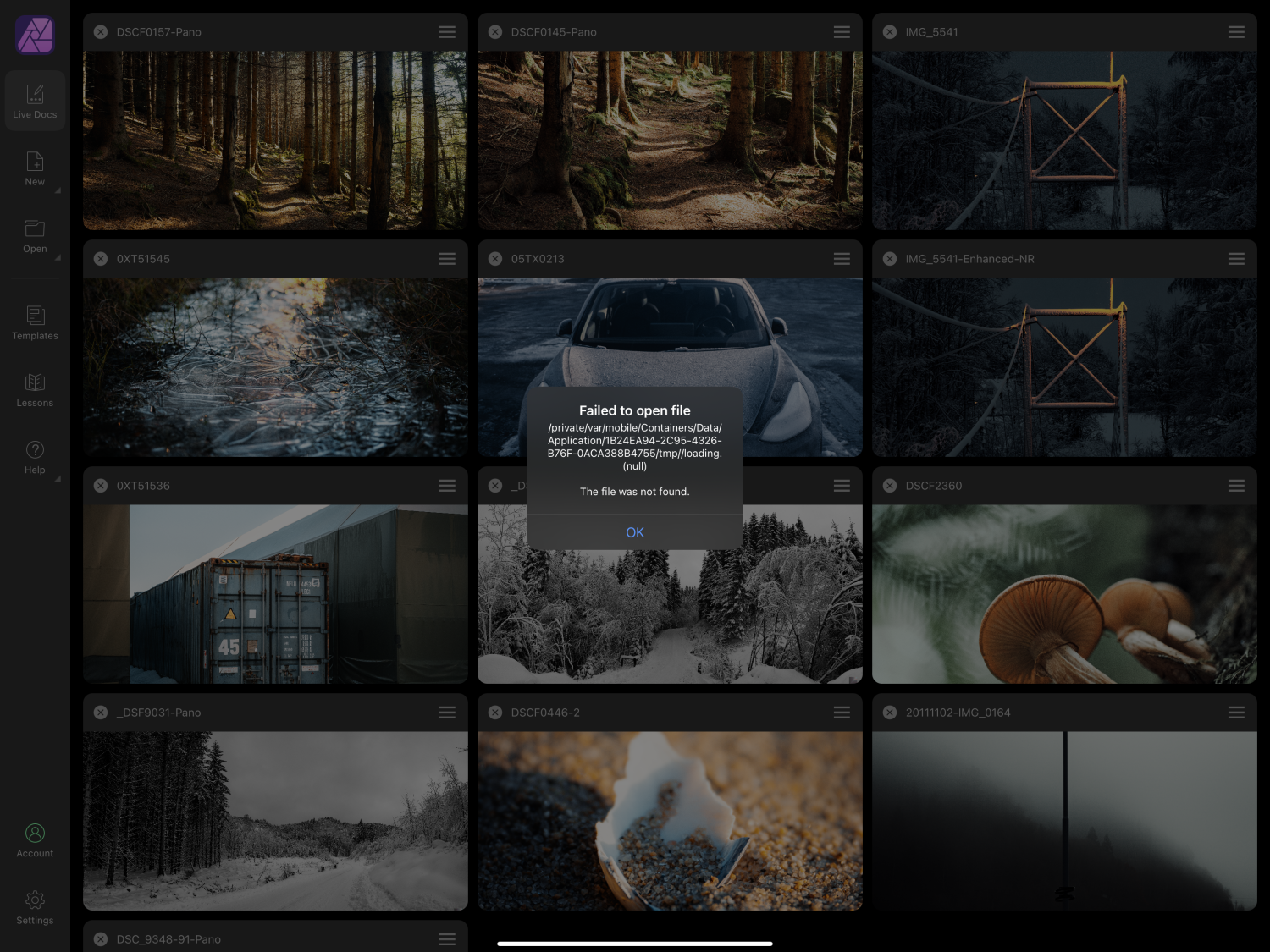 What Does This Error Message Mean Trying To Open A Tiff In Photo 2 Ipad Questions Affinity