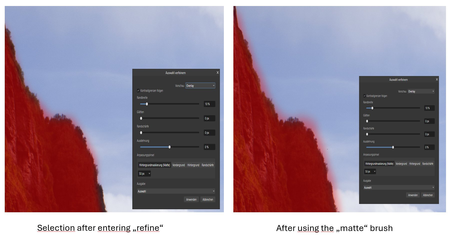 Refining Selection With Matte Brush Does No Longer Work As Expected In Affinity Photo V2 3