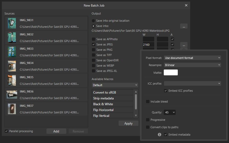 Batch processing with threading enabled will use up all available RAM and just stop processing ...