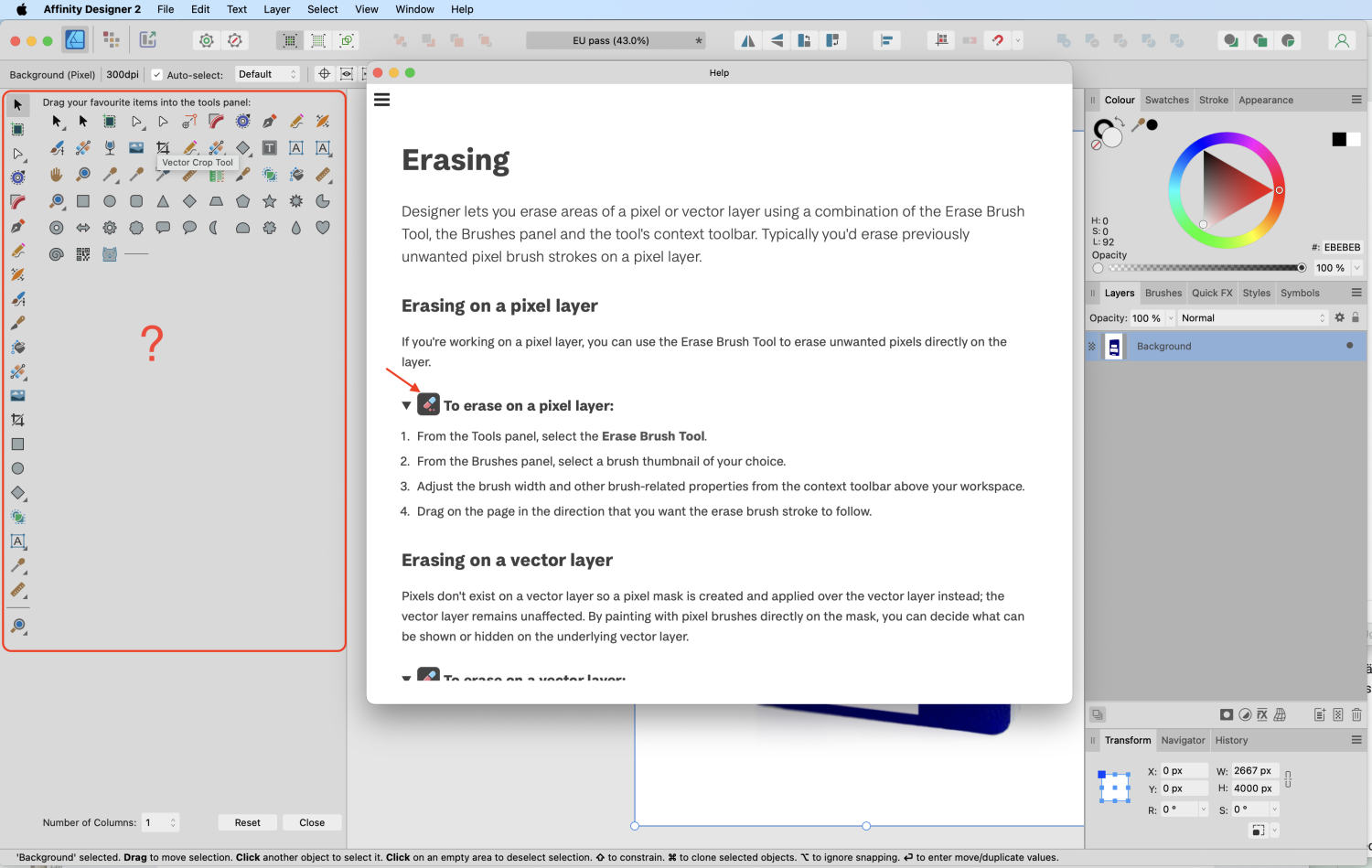 Can't find erase brush tool in Affinity Designer V2 - Desktop Questions ...