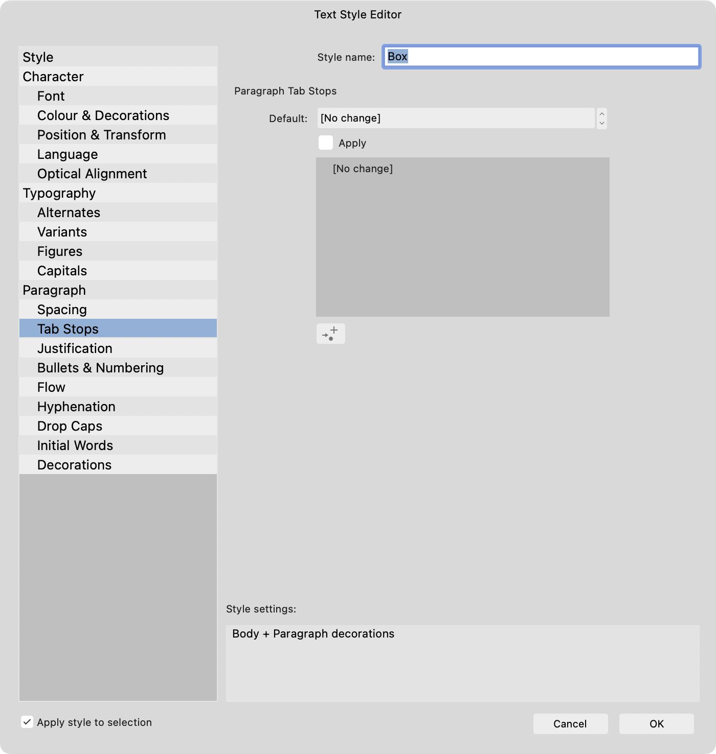 Text Style Editor > Tab Stops controls overlap - [ARCHIVE] 2.5, 2.4, 2. ...