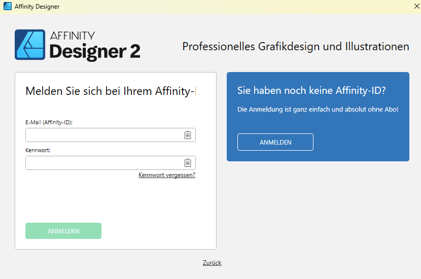 Affinity Apps do not accept account information - login issue (re-issue ...