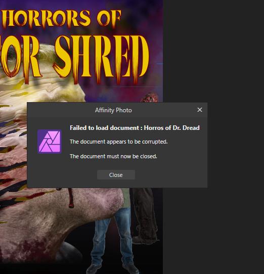 Error Message - V2 Bugs found on Windows - Affinity | Forum