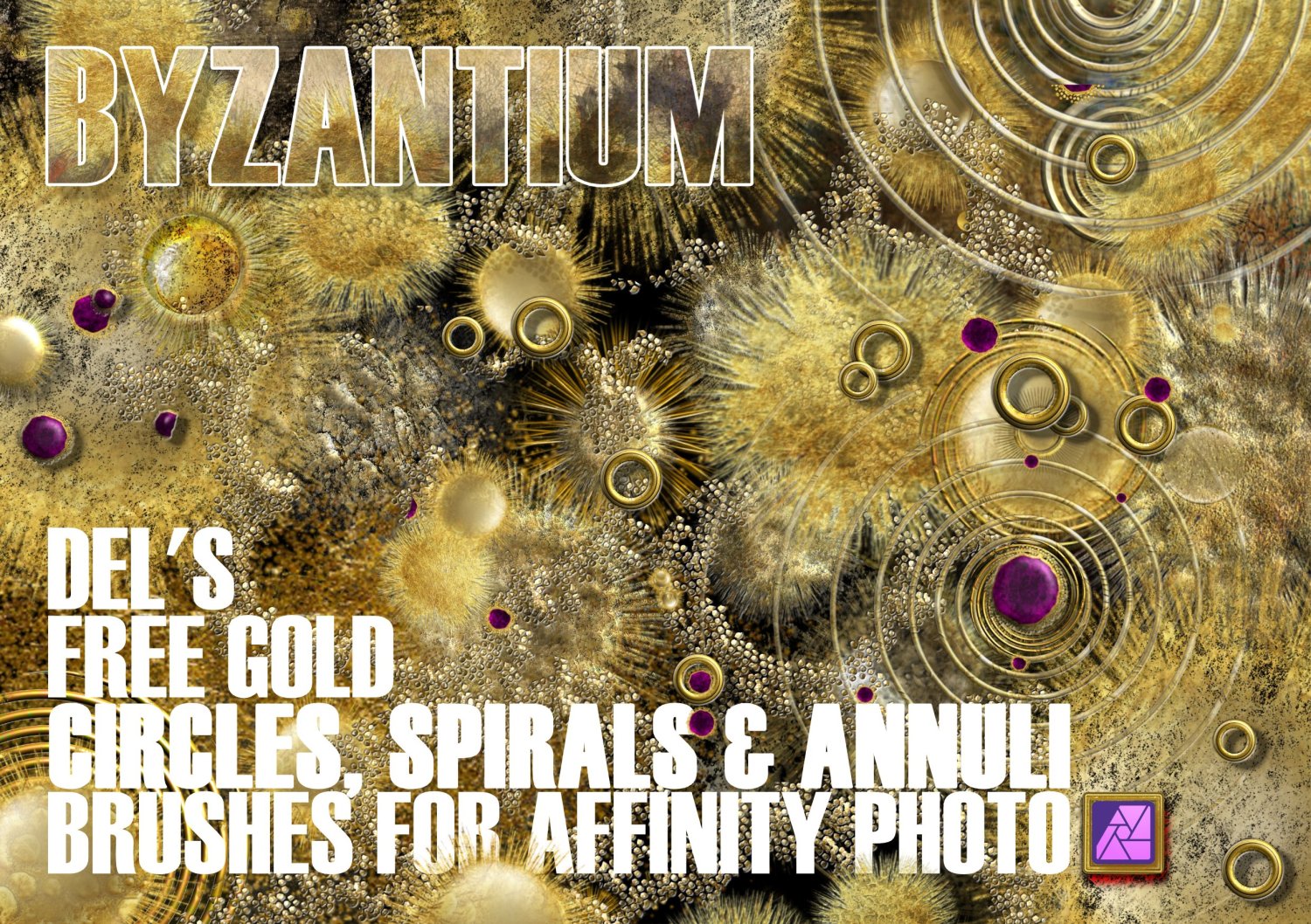 My FREE Gold Circles, Spirals & Annuli brushes for Affinity Photo ...