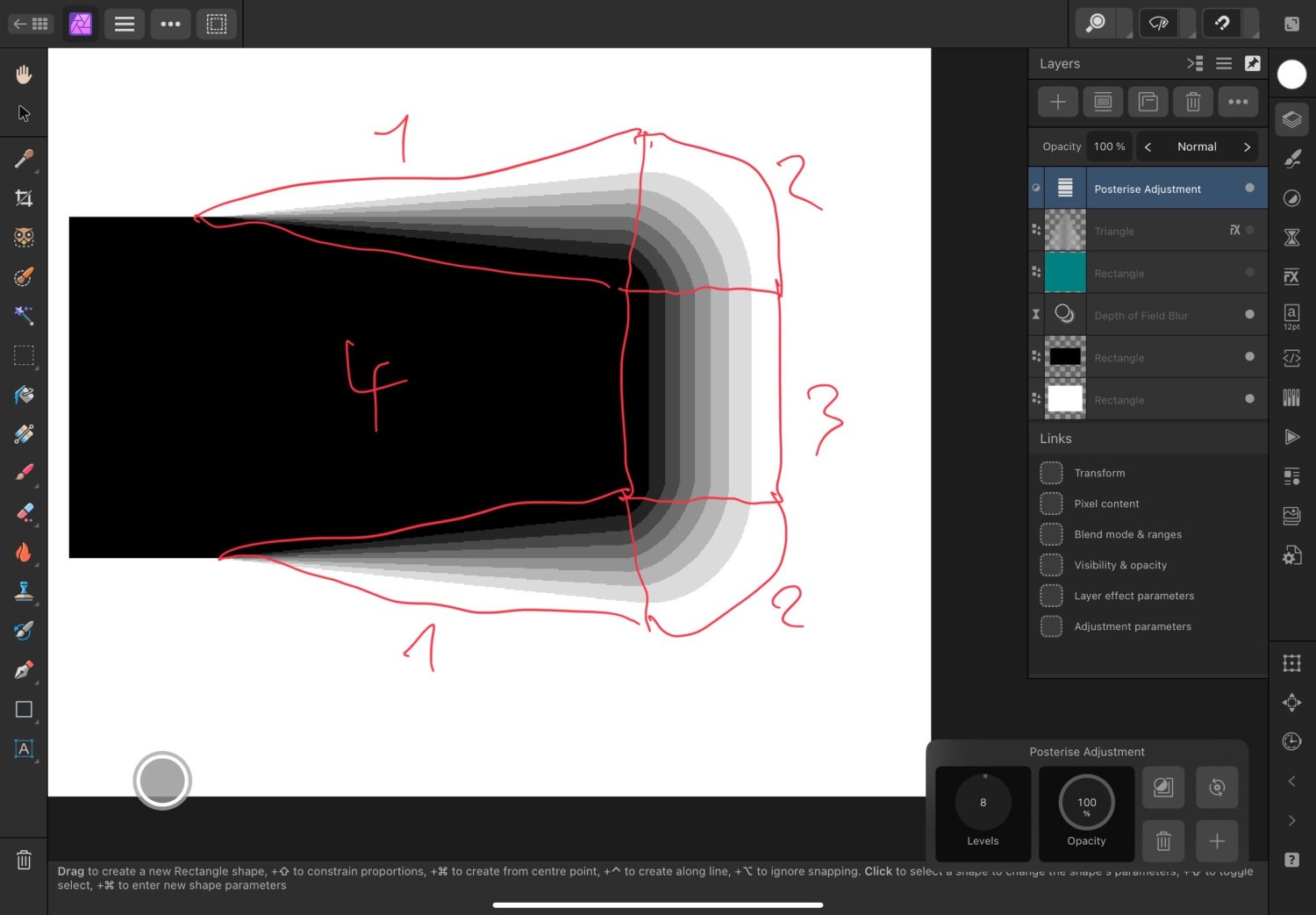 How to make a line sharp at one end and blurry at the other end - iPad Questions - Affinity | Forum