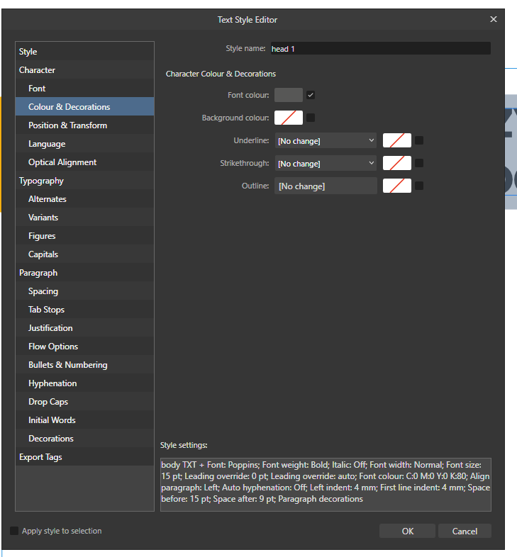 suggestion - menu navigation in Text Style Editor. - Feedback for the Affinity V2 Suite of ...