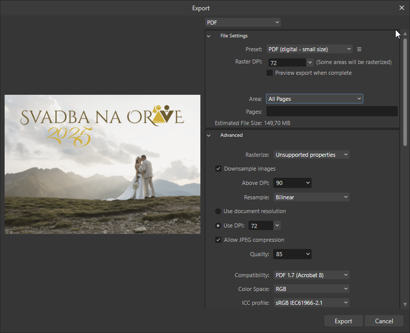 PDF export - Publisher - V2 Bugs found on Windows - Affinity | Forum