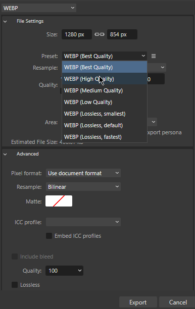 Export profile does not save my last preferences - Desktop Questions (macOS and Windows ...